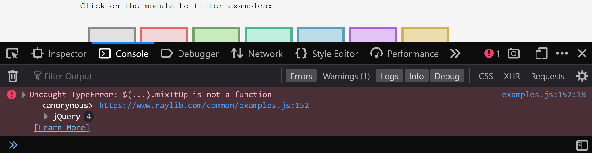 examples page buttons is not working · Issue #55 · raysan5/raylib.com · GitHub