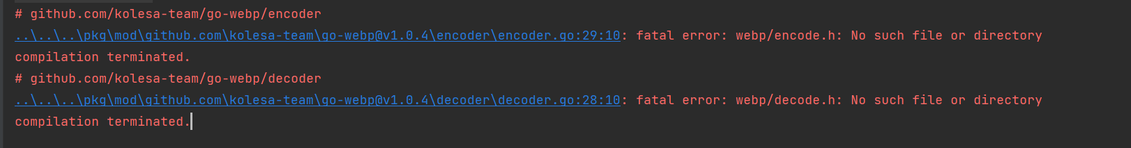 Failed to compile from Windows too. · Issue #28 · kolesa-team/go-webp · GitHub