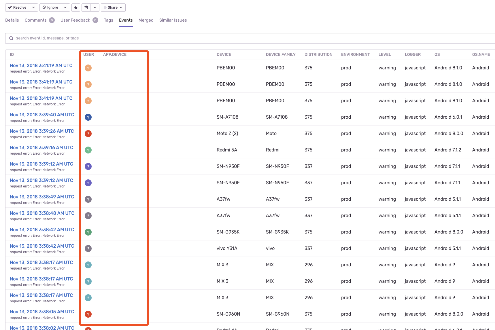 Why the app.device is empty? · Issue #501 · getsentry/sentry-react-native · GitHub
