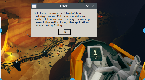 Deep Rock Galactic: Crashing with Out of video memory trying to allocate a rendering resource ...