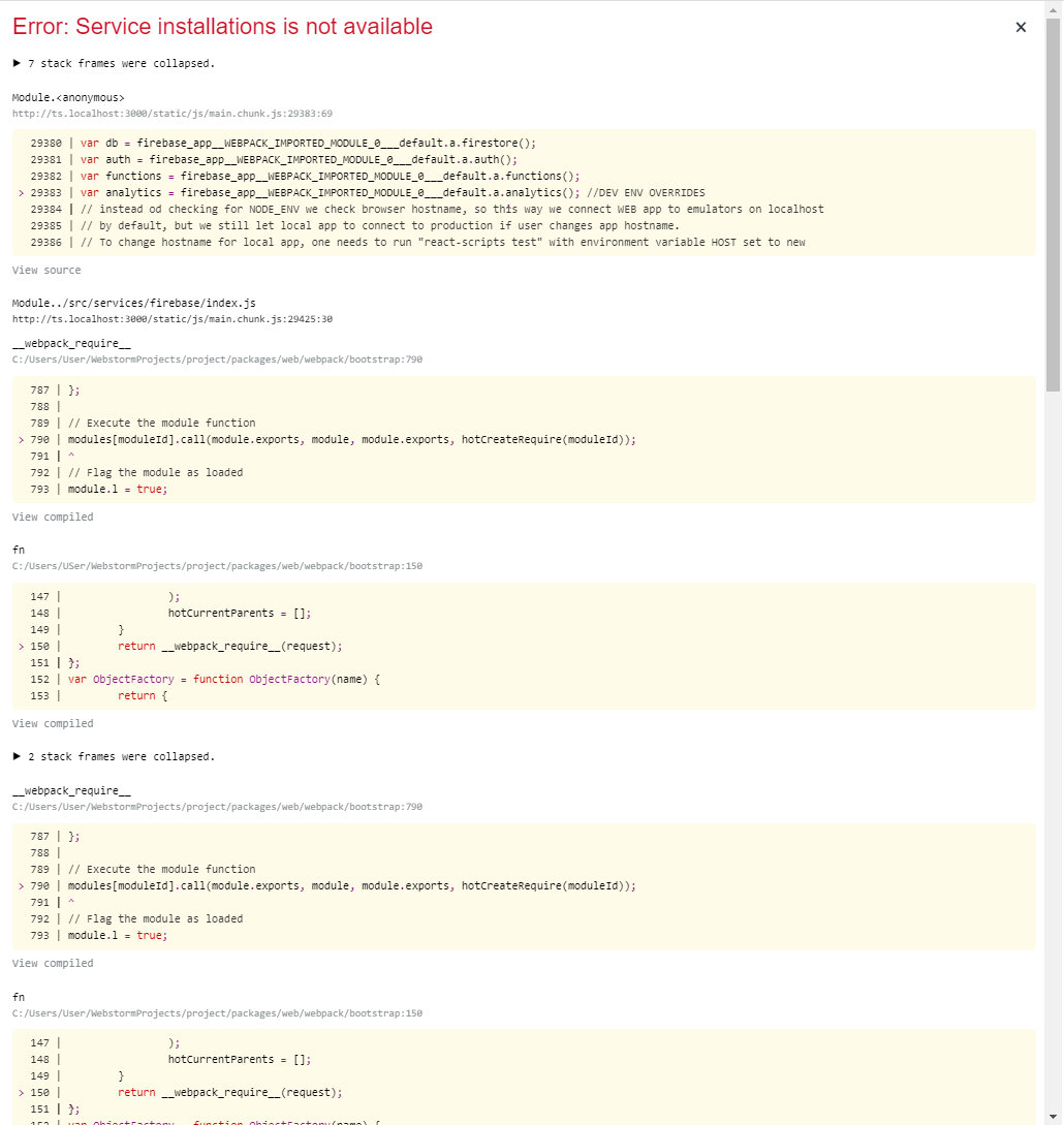 Service Installations Is Not Available · Issue 3366 · Firebase Firebase Js Sdk · Github