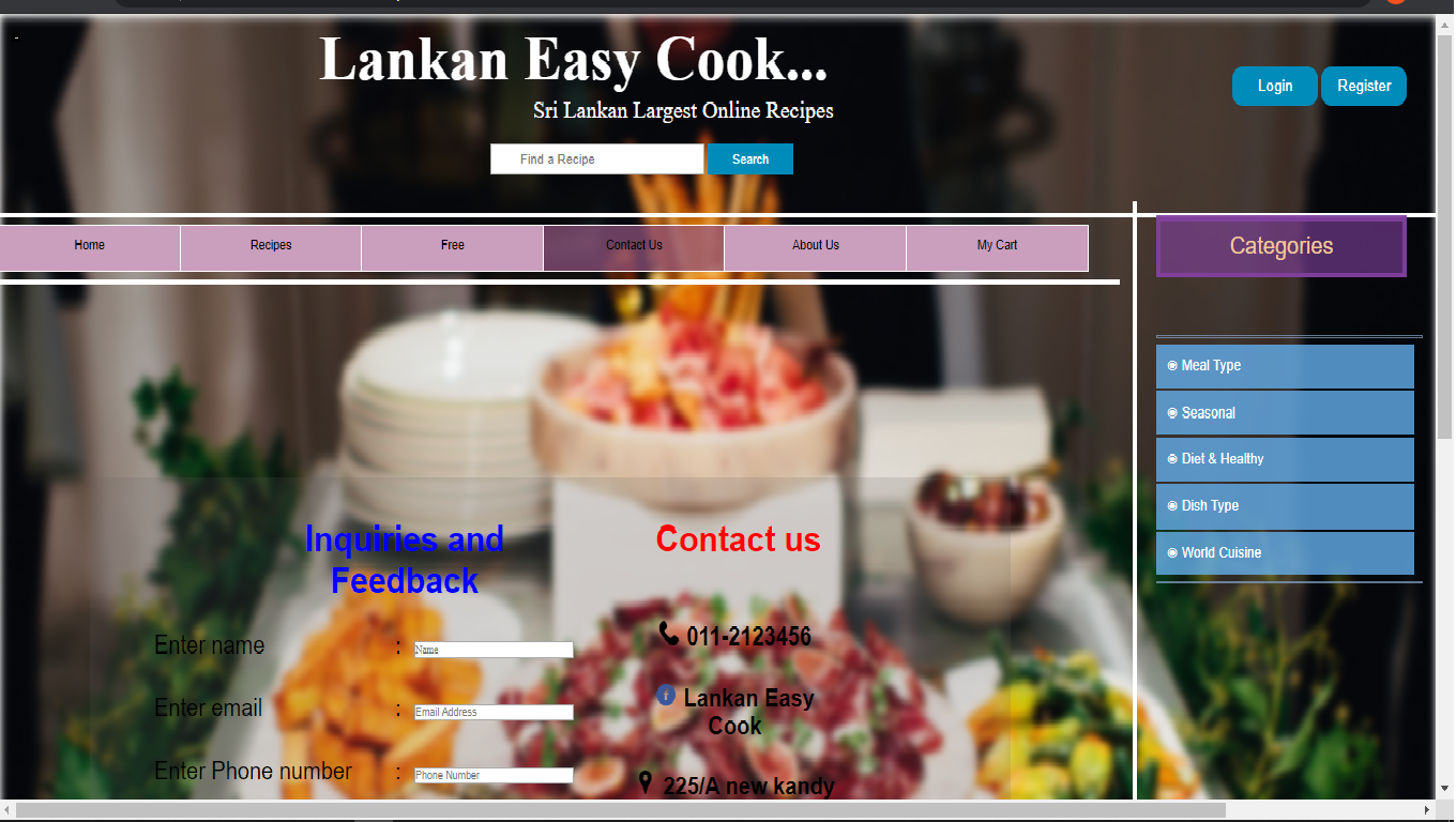 GitHub - piyumantha-perera/Online-Recipe-Management-System: Designed a ...