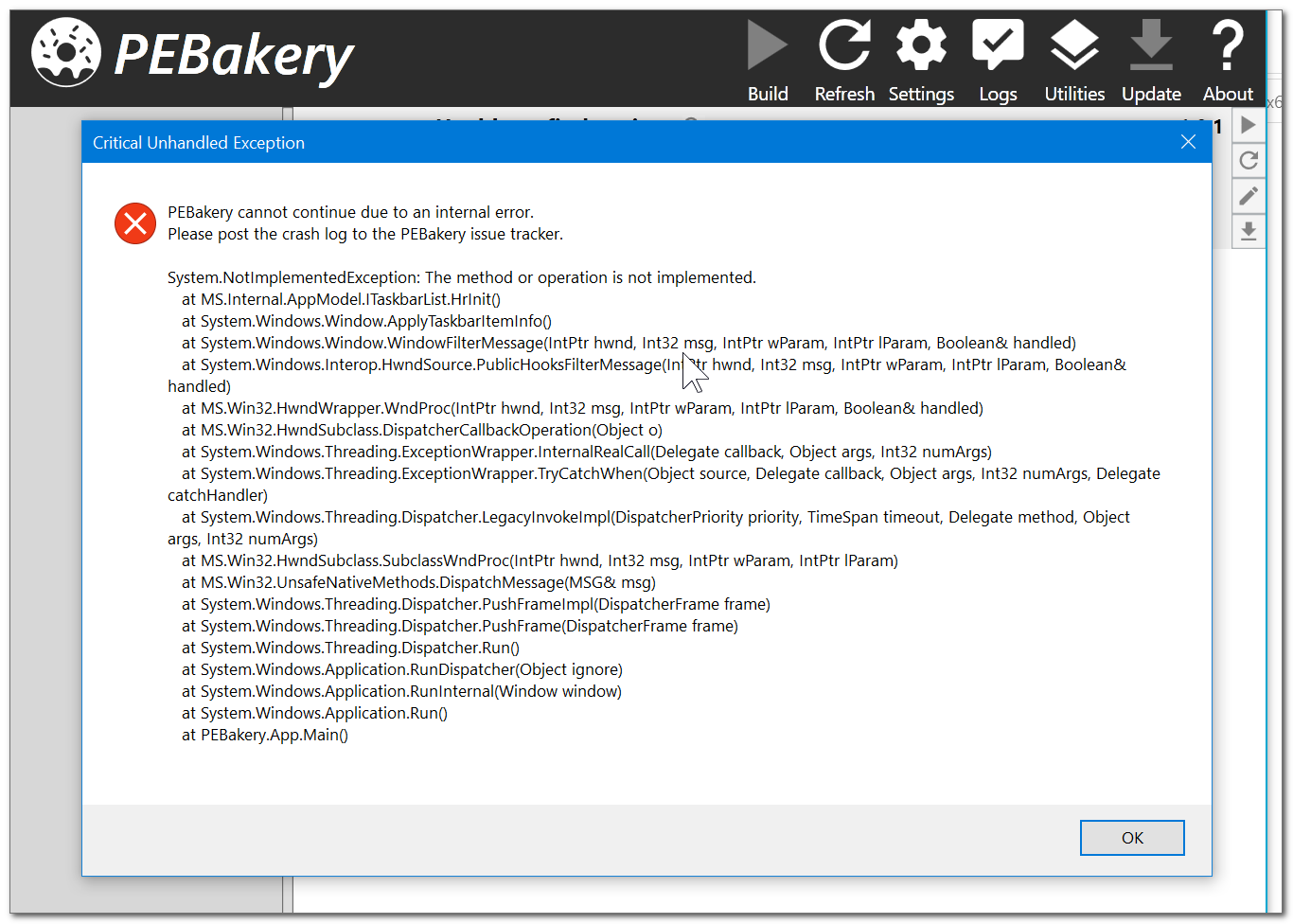 WPF TaskbarItemInfo crash · Issue #188 · pebakery/pebakery · GitHub