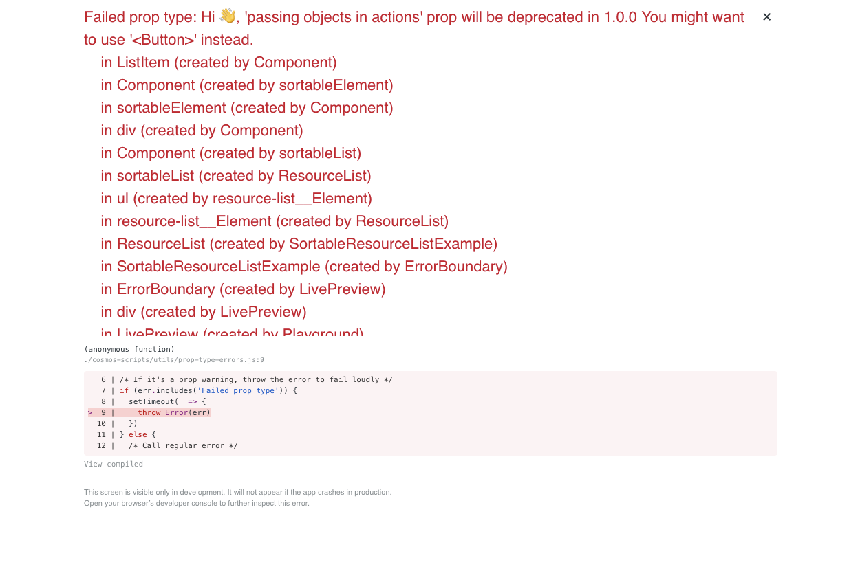 Deprecations throw full screen on development · Issue #1222 · auth0/cosmos · GitHub