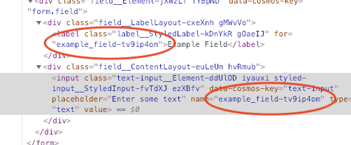 Form input elements should use `name` prop for its internal fields. · Issue #1268 · auth0/cosmos ...