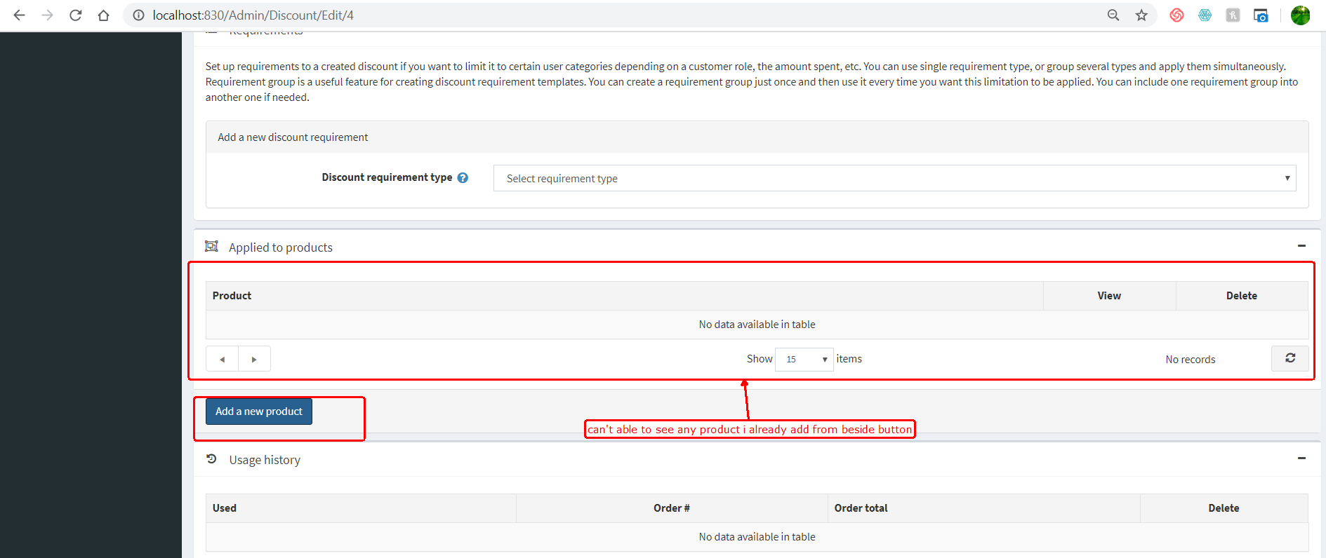 Product can't able to add while Applied to product Discount type · Issue #4386 · nopSolutions ...