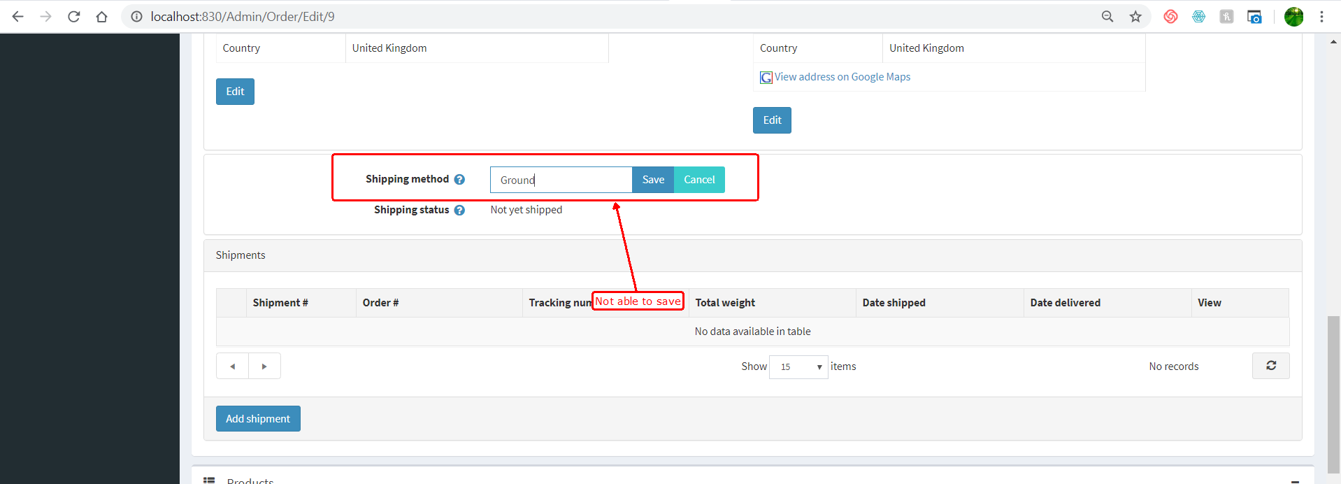 Order Shipping method text update is not working · Issue #4397 · nopSolutions/nopCommerce · GitHub