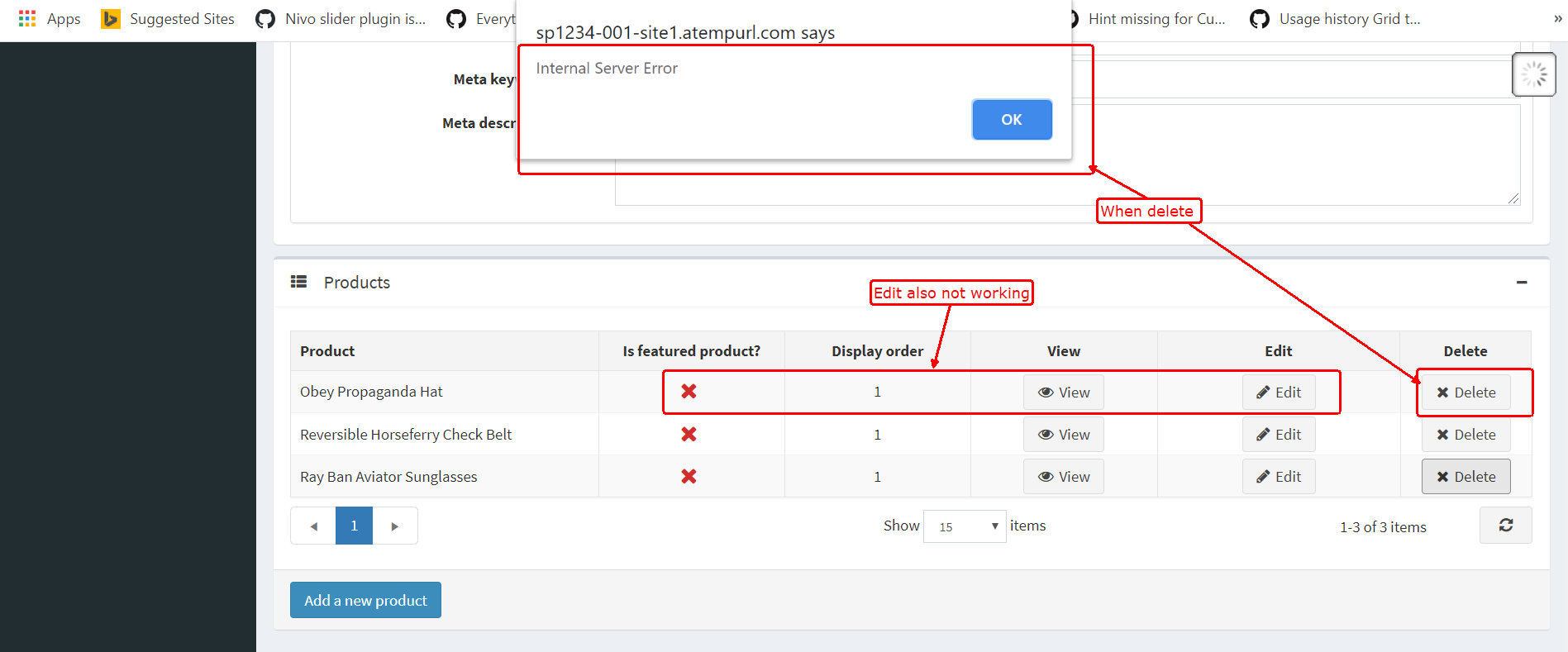 Can't able to Edit display order and delete product from category edit product panel · Issue ...