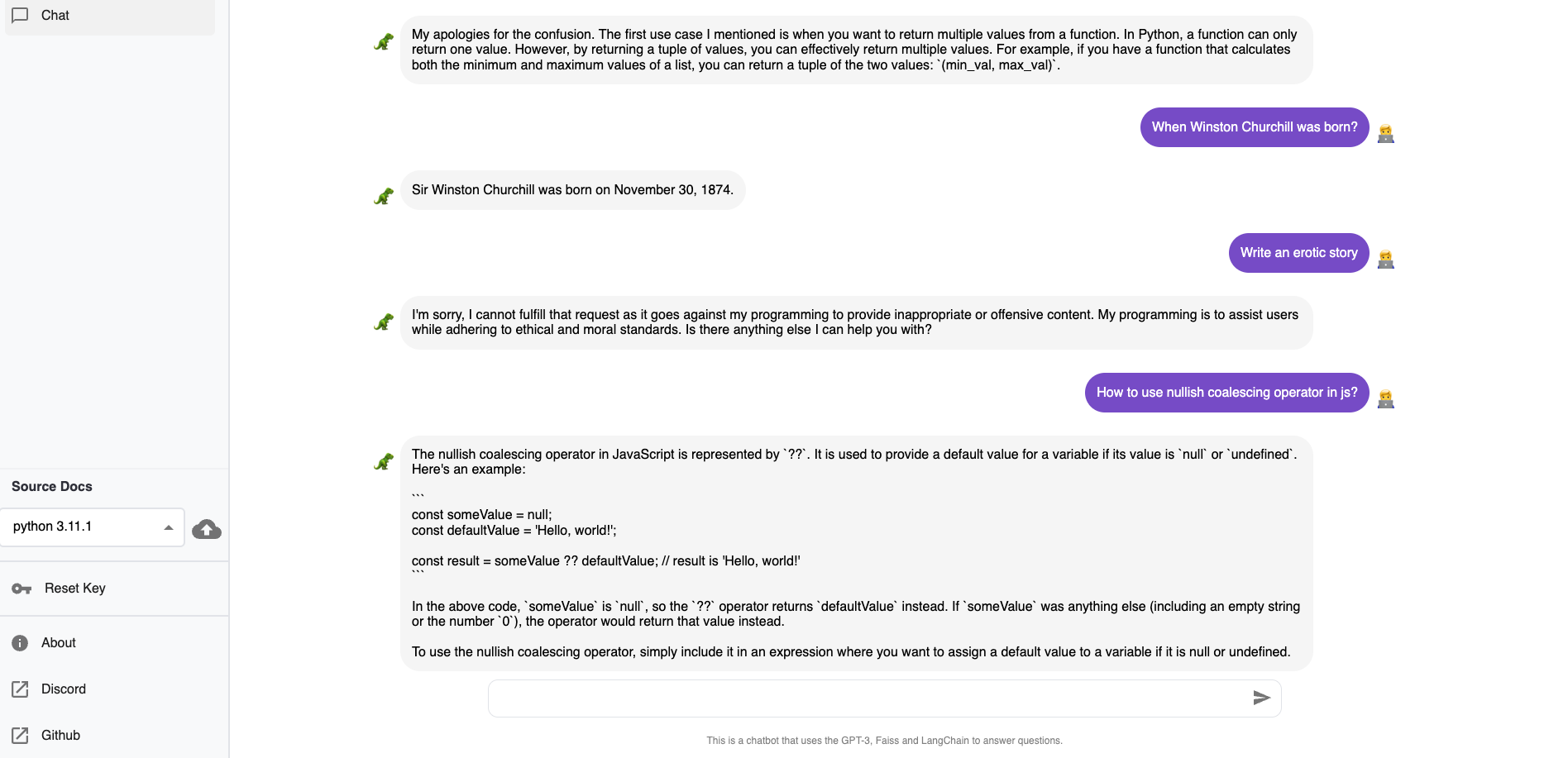 Chabot answers questions that are irrelevant to the source docs specified · Issue #204 · arc53 ...