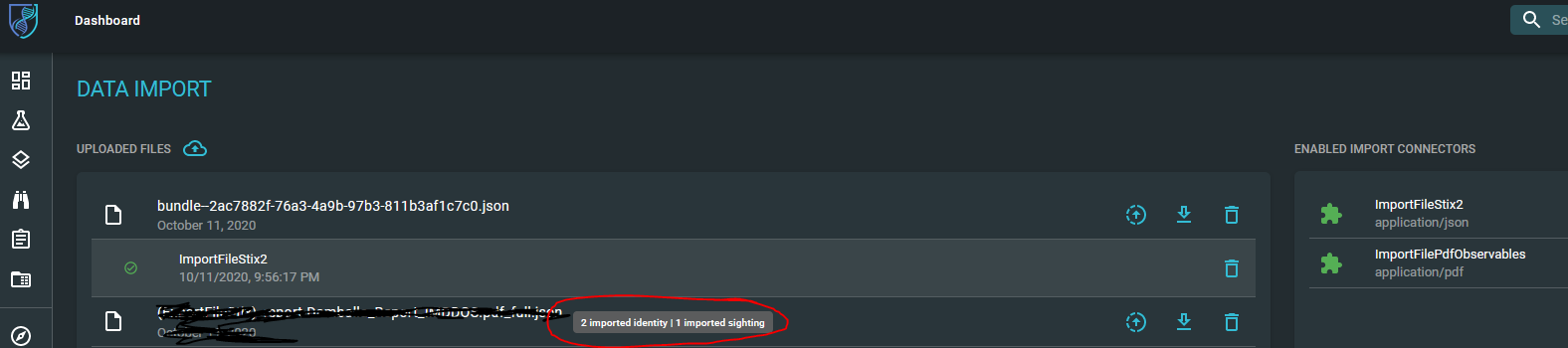 Frontend Does Not Display Sighting Relationship When Imported With Import File Stix