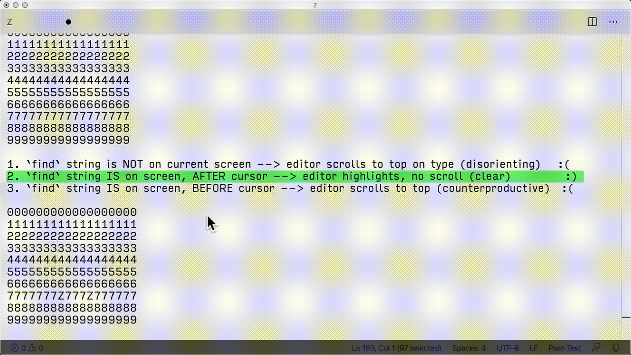 Disable Auto Cursor Reveal While Typing In Find Widget · Issue 60977 · Microsoftvscode · Github