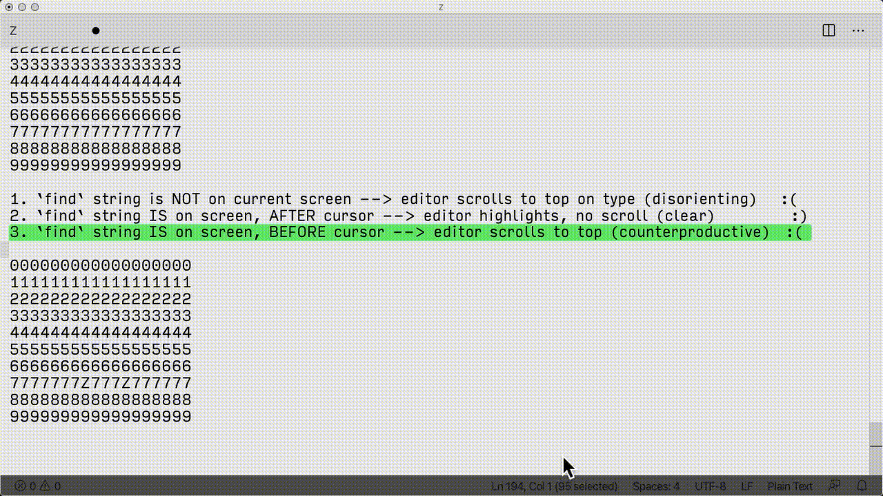 Disable Auto Cursor Reveal while typing in Find Widget · Issue #60977 ...