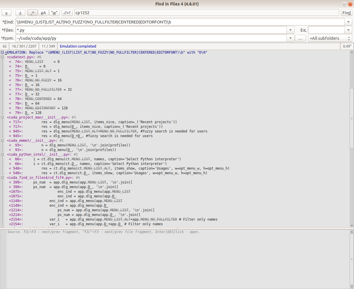 Cannot replace regex to D$0 or D\0 · Issue #51 · kvichans/cuda_find_in_files4 · GitHub