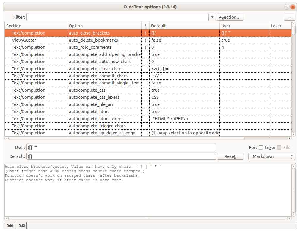 Paired characters behavior - Markdown plugin · Issue #3231 · Alexey-T/CudaText · GitHub