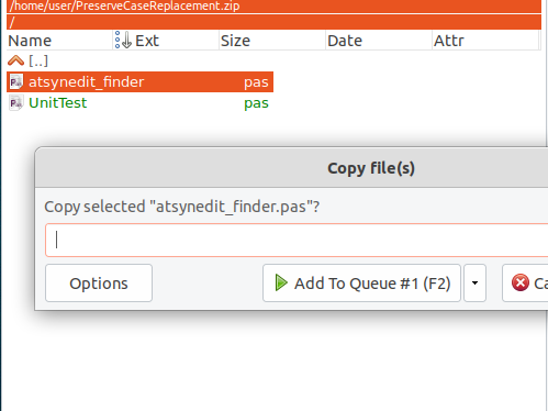 (maybe a regression) Unpacking file from zip with entering empty ...