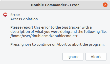 Another crash on start, w/o a reason · Issue #1235 · doublecmd/doublecmd · GitHub