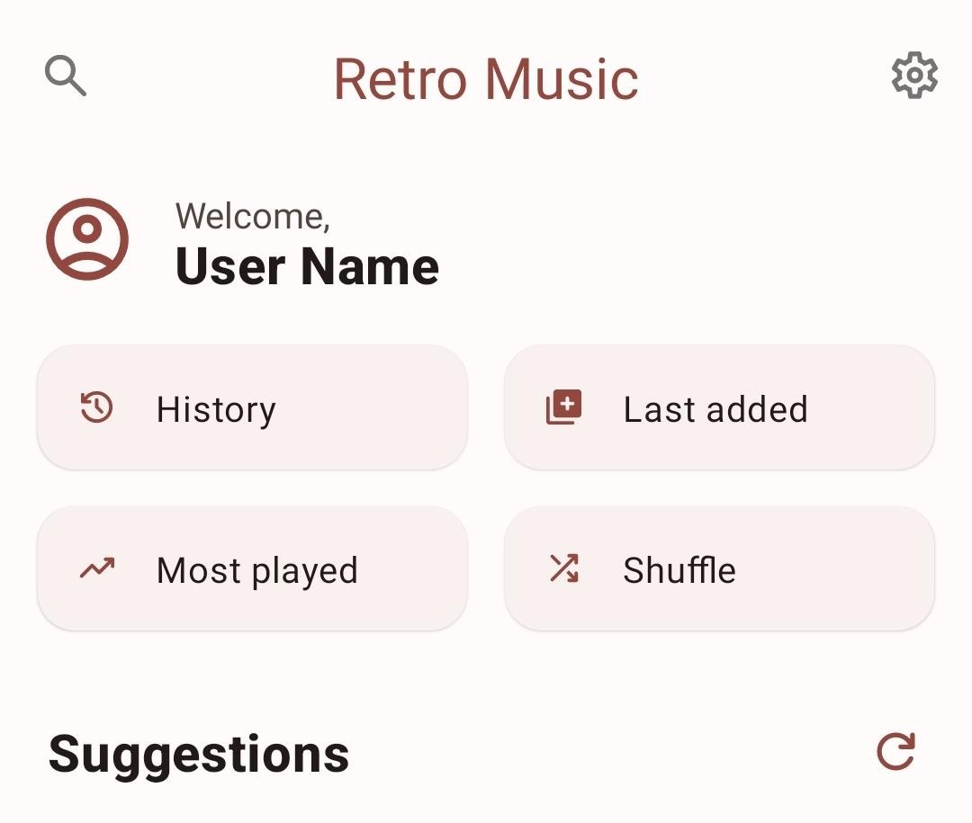 Greeting message shows "Welcome, User Name" instead of username · Issue #1461 · RetroMusicPlayer ...