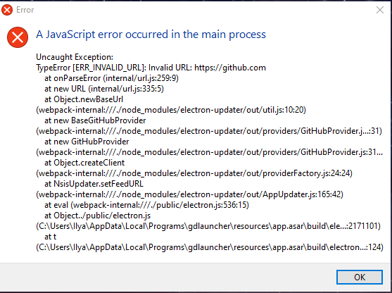 Error on launcher startup · Issue #929 · gorilla-devs/GDLauncher · GitHub