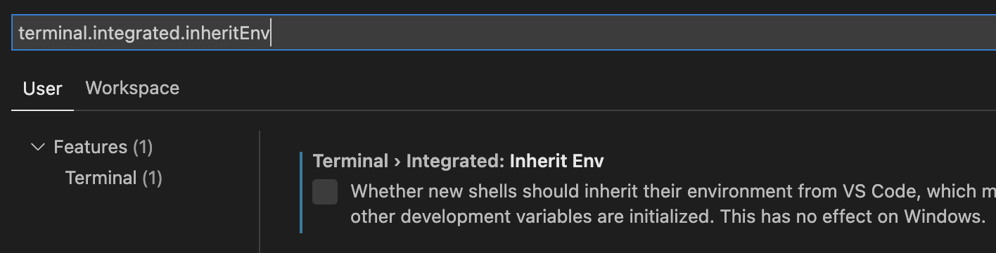 terminal.integrated.inheritEnv setting not working · Issue #156800 · microsoft/vscode · GitHub