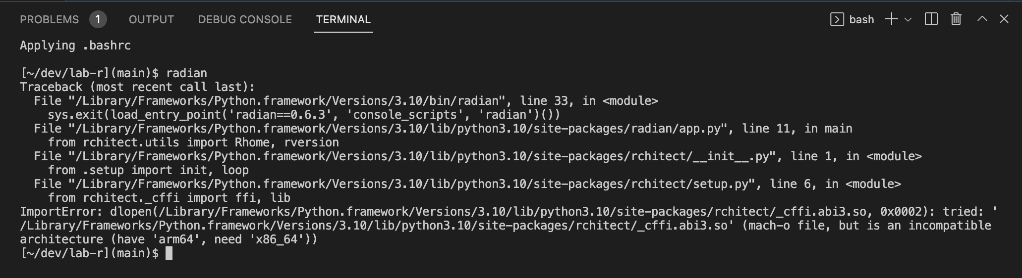 Numpy Importerror In Vs Code Using Virtualenvs Caused Due To Incompatible Architecture · Issue