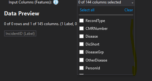 Column to Predict (Label) dropdown cannot scroll down · Issue #15474 · dotnet/docs · GitHub