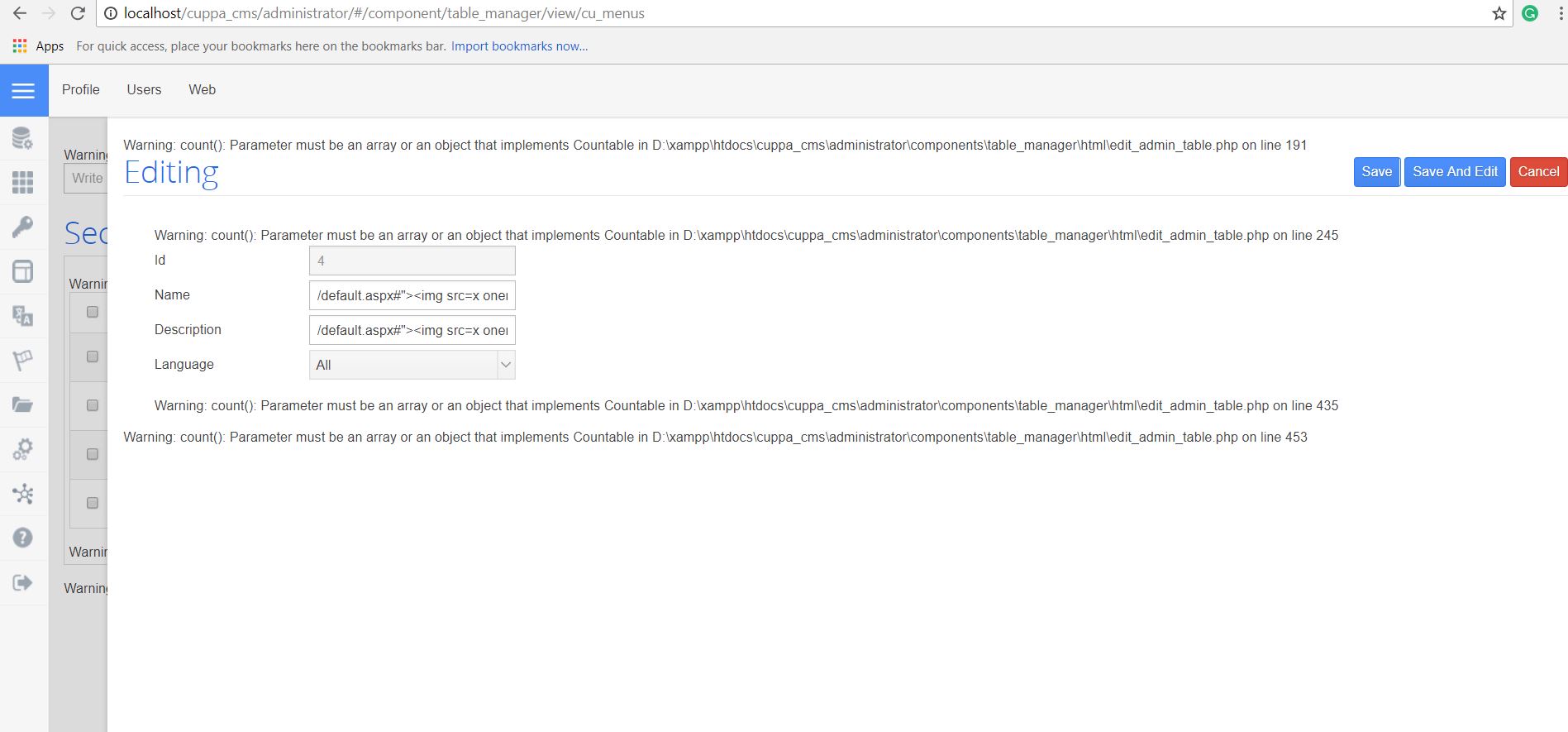 XSS (Stored) in CuppaCMS · Issue #4 · CuppaCMS/CuppaCMS · GitHub