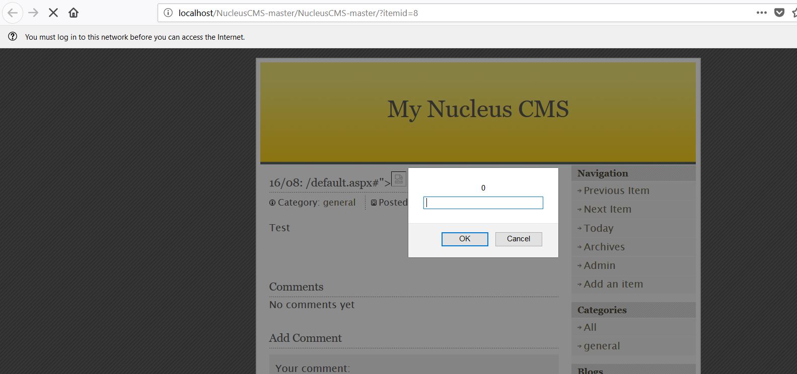 XSS (Stored) in Nucleus CMS 3.70 · Issue #83 · NucleusCMS/NucleusCMS · GitHub