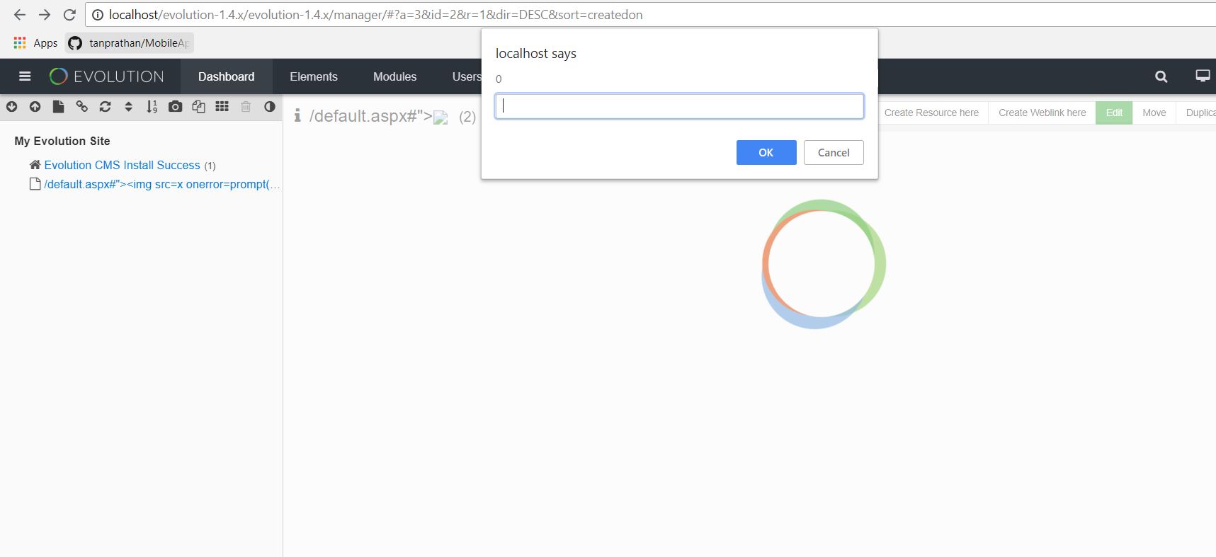 Xss Stored In Evolution Cms · Issue 788 · Evolution Cms Evolution · Github