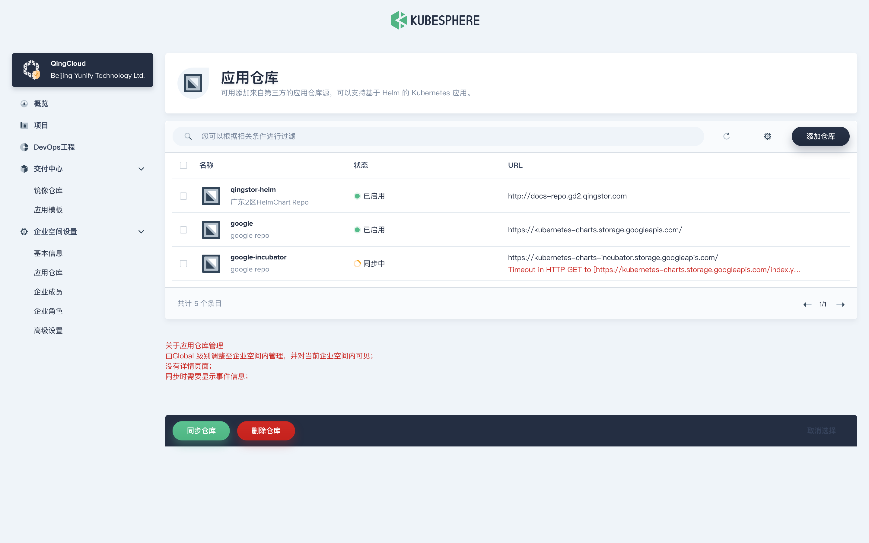 Add repo event list pages · Issue #221 · kubesphere/console · GitHub