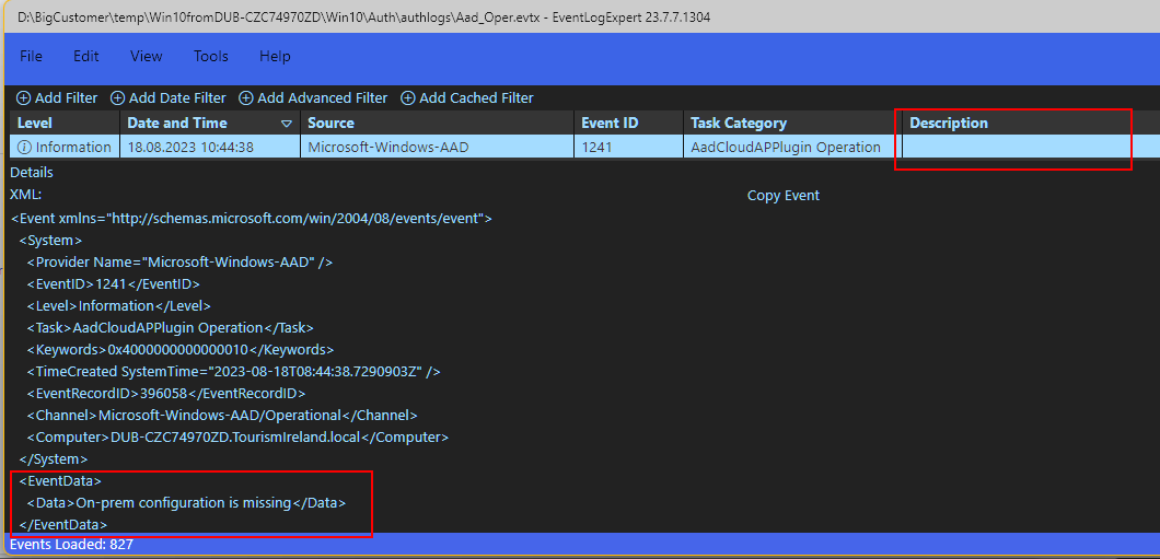 Several events show empty description, but data is there in the XML · Issue #231 · microsoft ...