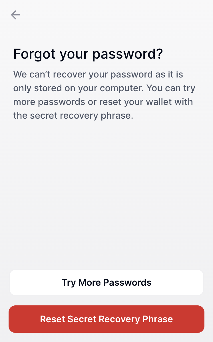 “Try more passwords” button should link to "Change password" screen when navigated to from the ...