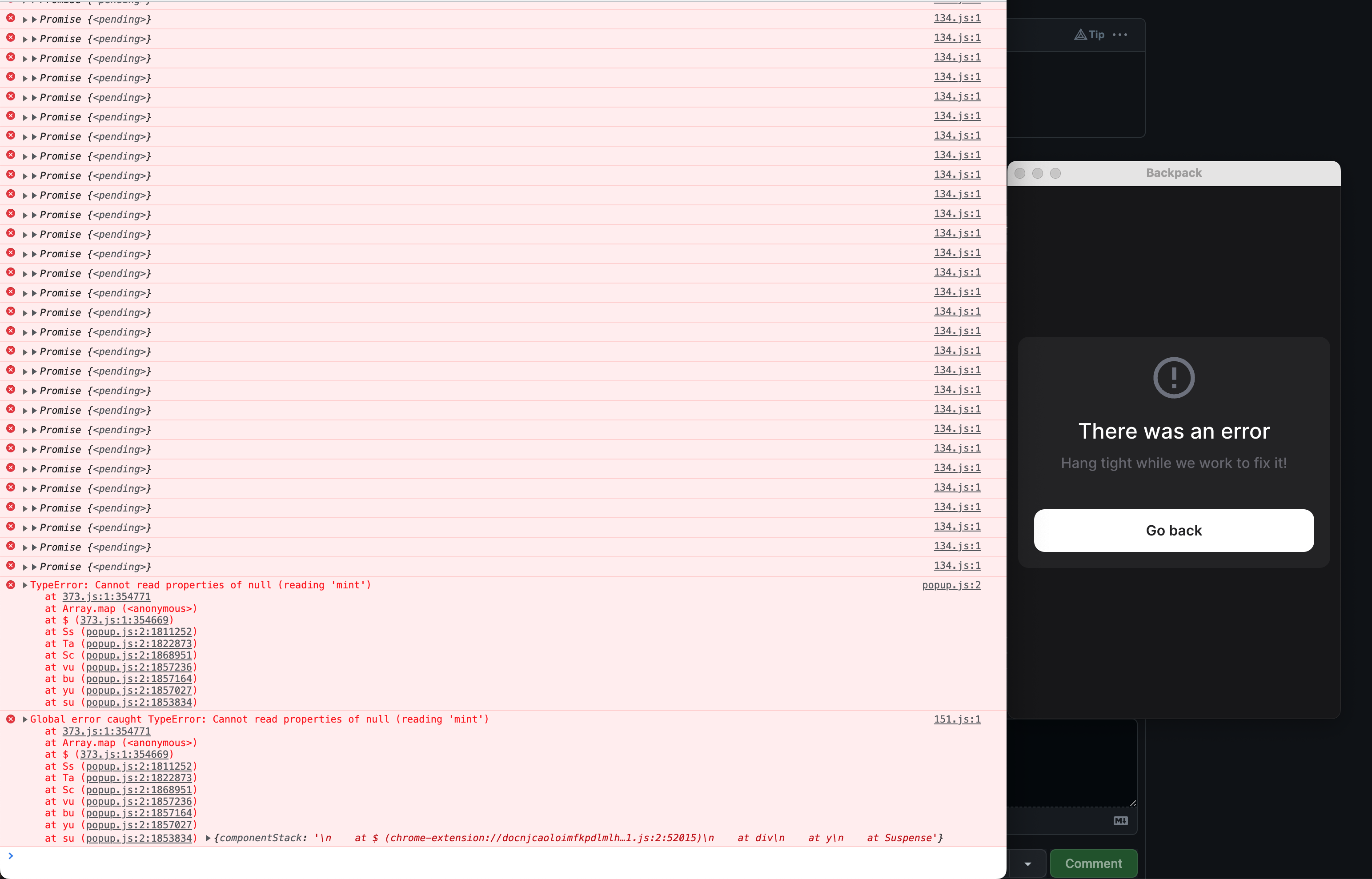 Error when clicking on Messages/+ icon/sticker icon · Issue #3817 · coral-xyz/backpack · GitHub