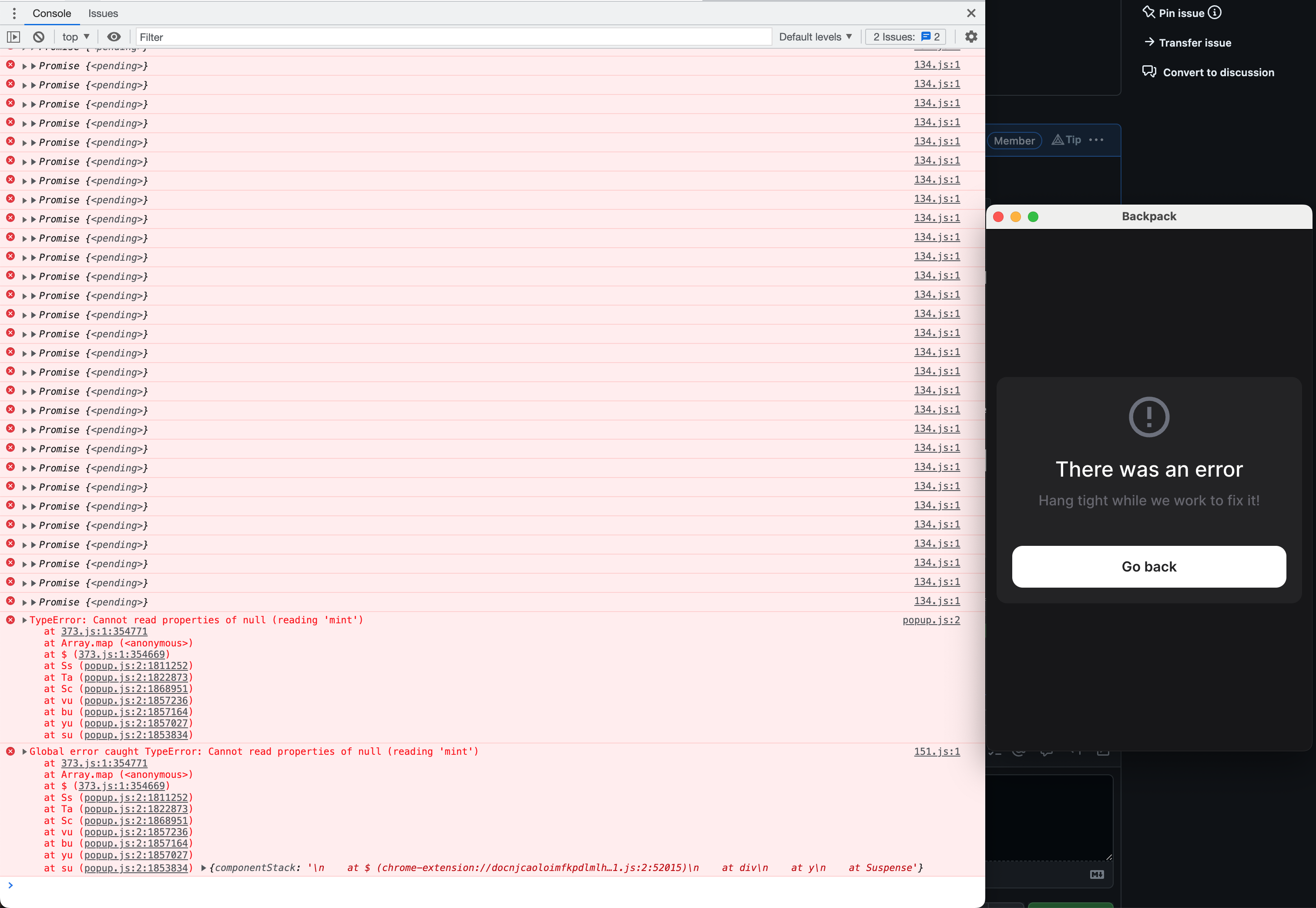 Error when clicking on Messages/+ icon/sticker icon · Issue #3817 · coral-xyz/backpack · GitHub