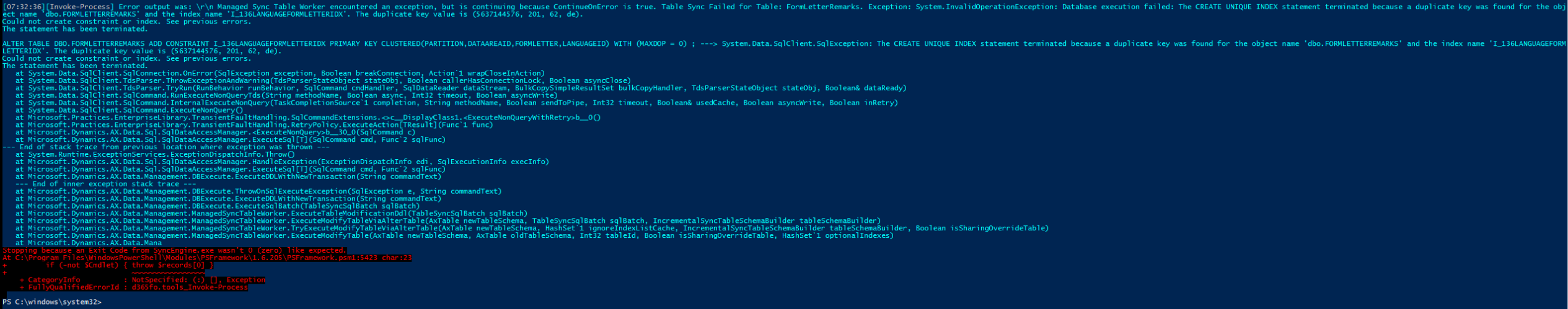 [QUESTION] How catch DBSync error · Issue #581 · d365collaborative/d365fo.tools · GitHub