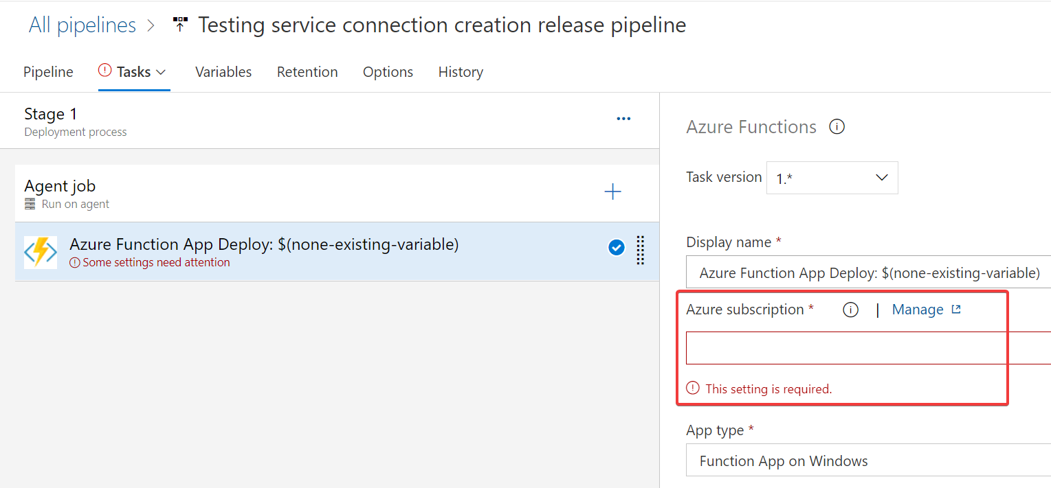 Newly created service connections not mapped into release pipeline · Issue #1209 · nkdAgility ...