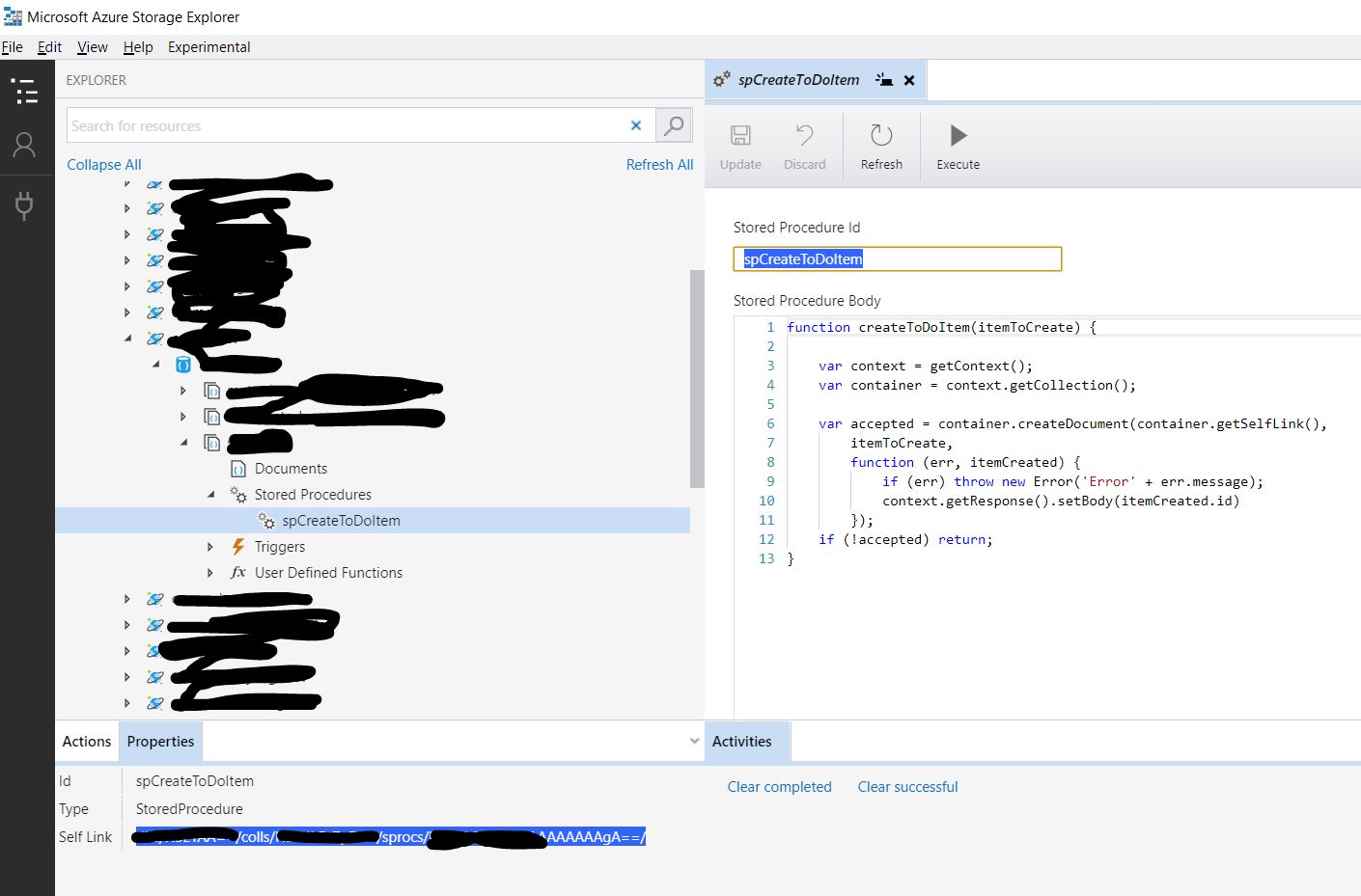 [python SDK] Stored procedure not written/available at 'dbs/myDatabase/colls/myContainer/sprocs ...