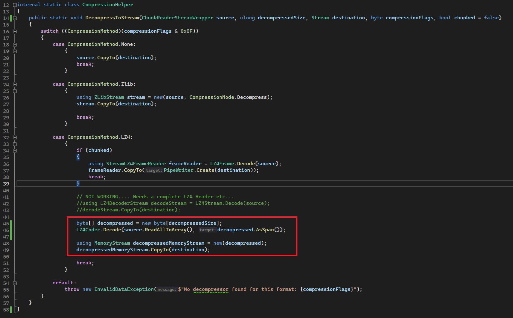API: LZ4Codec.Decode/Encode(Stream input, Stream output) · Issue #88 · MiloszKrajewski/K4os ...