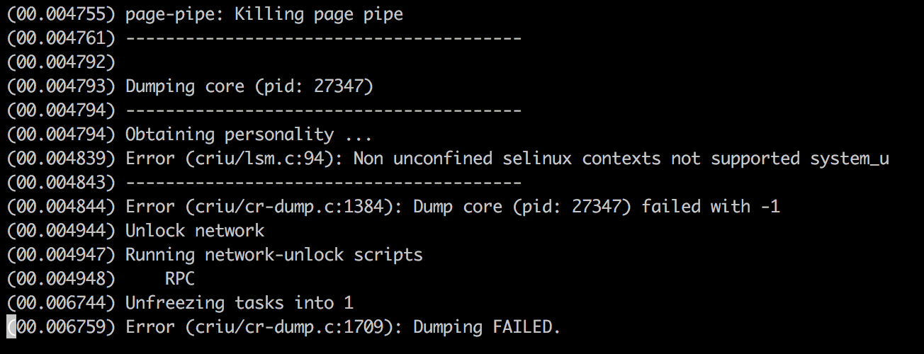 Docker Checkpoint Create Return Error · Issue 35235 · Mobymoby · Github