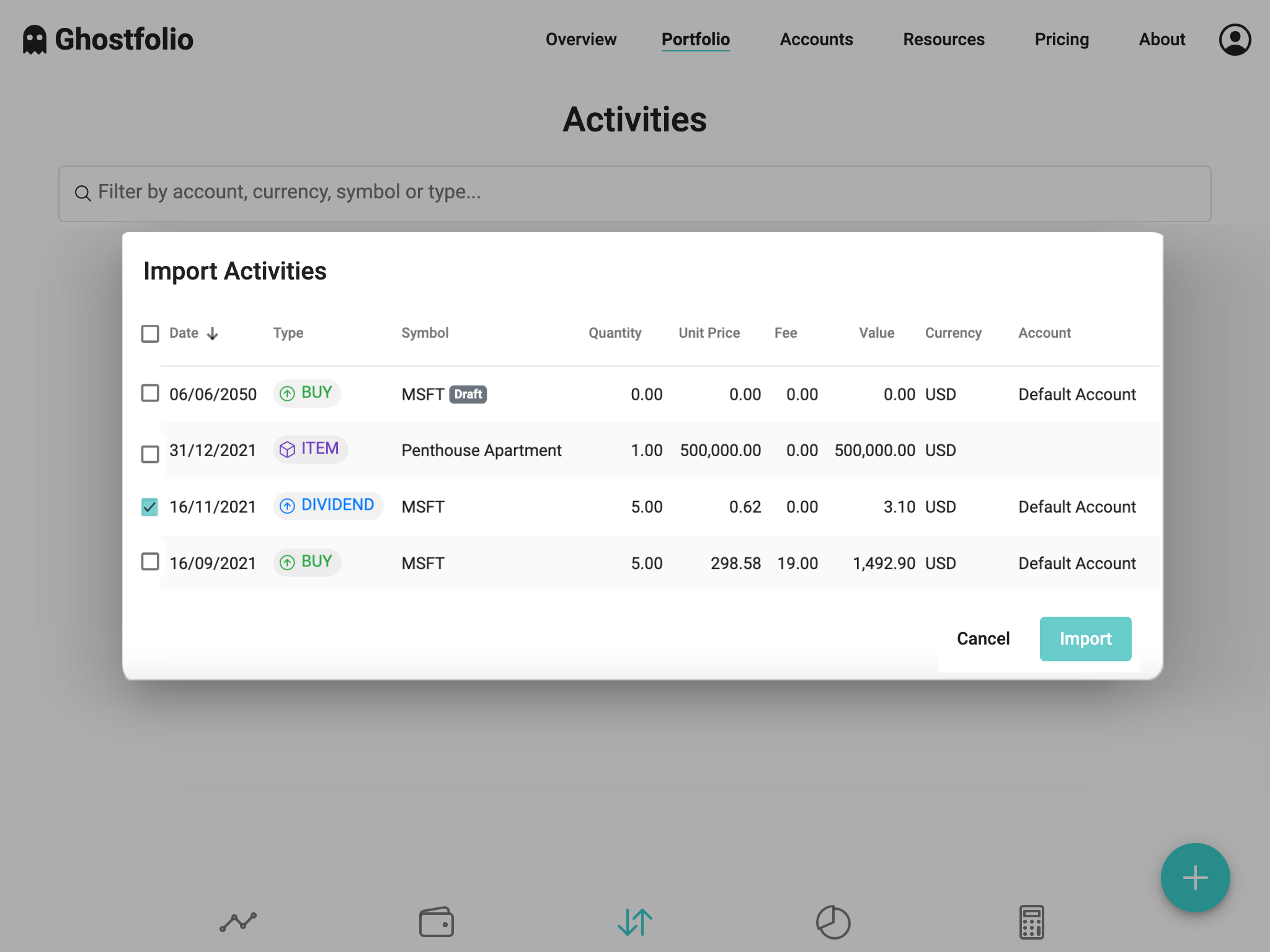 Increase control of activities import · Issue #1497 · ghostfolio/ghostfolio · GitHub