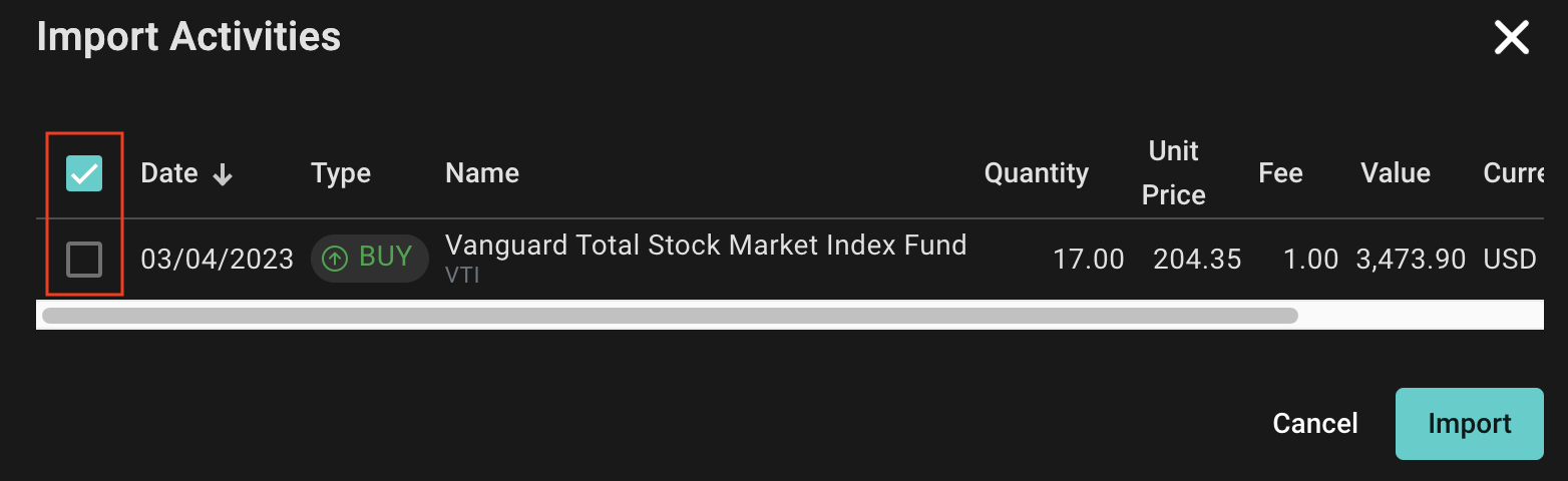 Bug Select All Activities Checkbox State Is Not Correct After Import With Duplicates · Issue