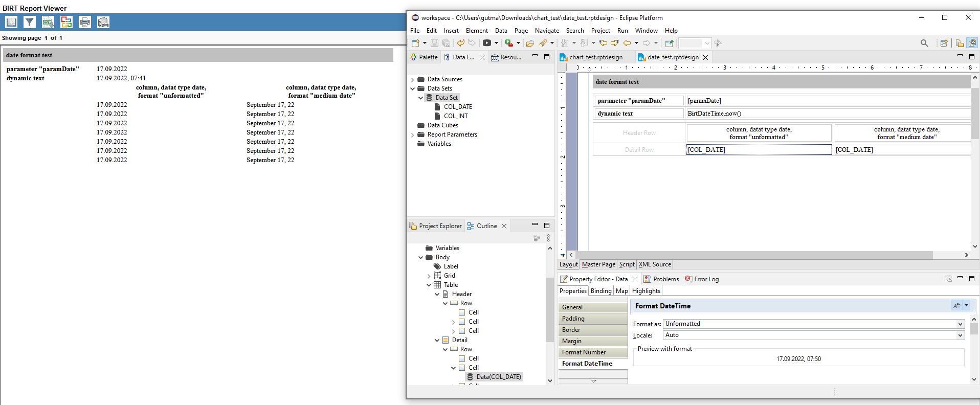 Date format in Birt 4.9 is coming out like this "20 de set. de 2022" in ...