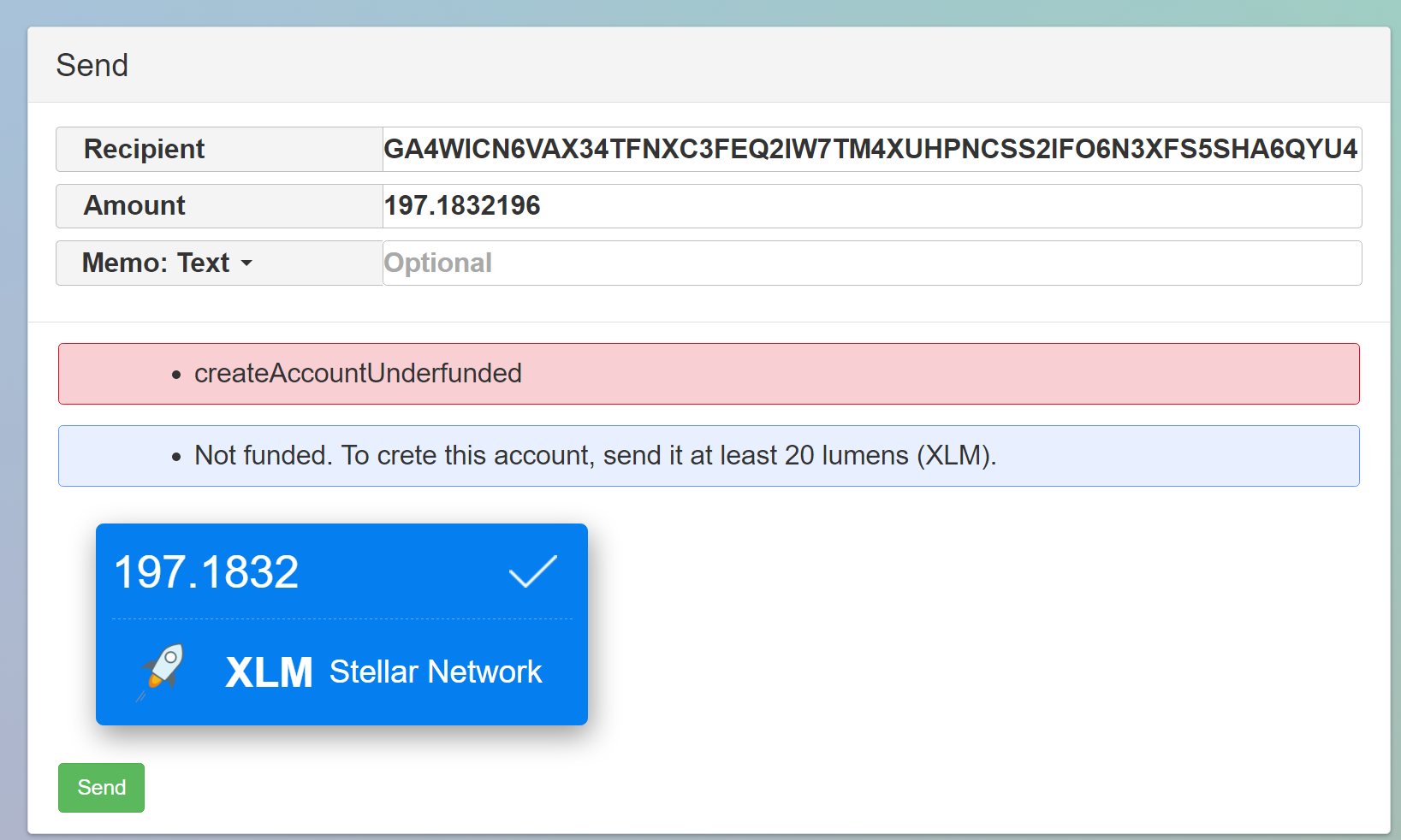 Can't send Lumens · Issue #149 · stellarchat/desktop-client · GitHub
