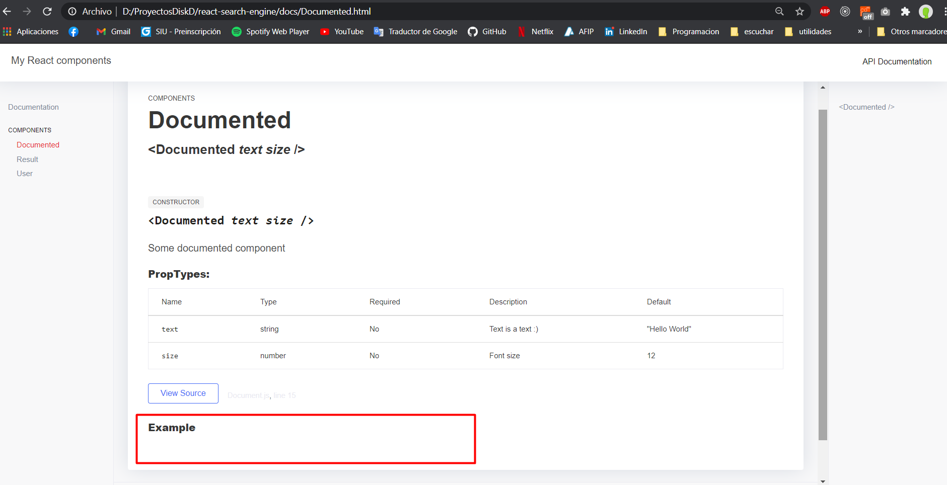 Example section doesn't render anything. · Issue #132 · SoftwareBrothers/better-docs · GitHub