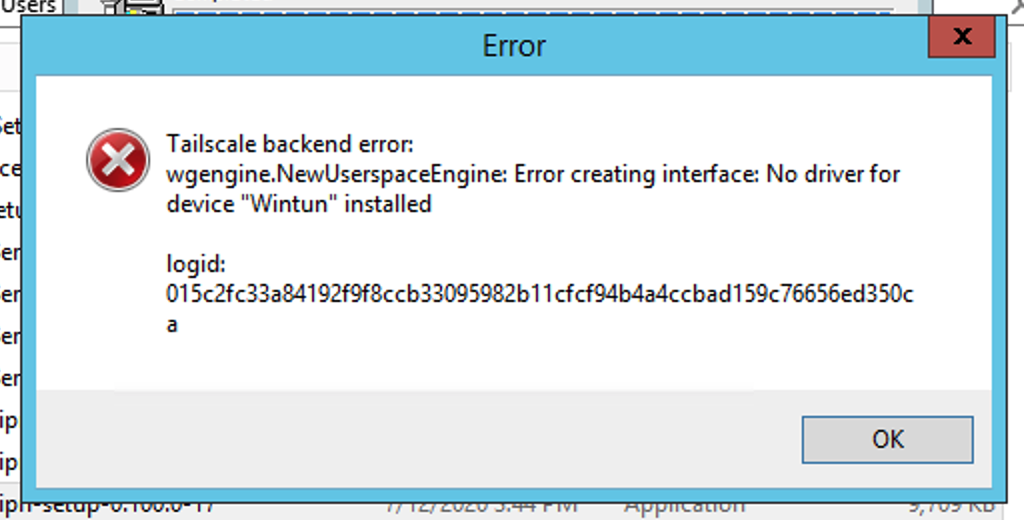 Tailscale backend error on Windows Server 2012 R2 · Issue #547 · tailscale/tailscale · GitHub