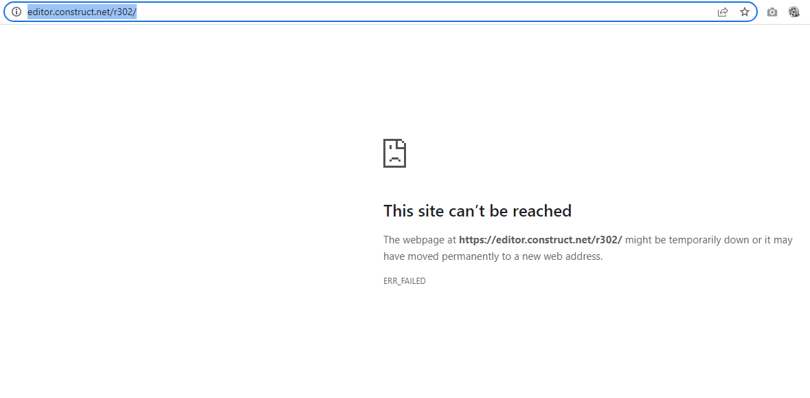 This site can’t be reached https://editor.construct.net/r302/ · Issue #5961 · Scirra/Construct ...