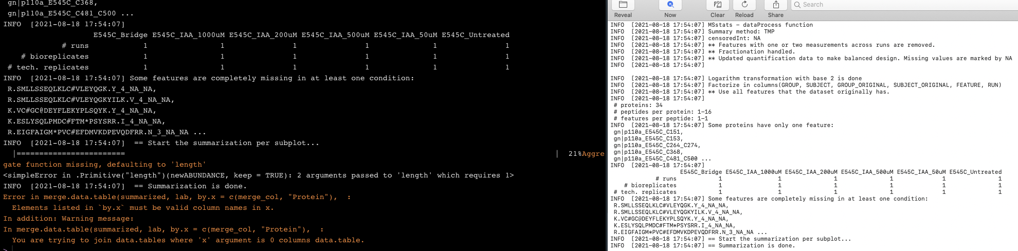dataProcess function : error. but log says that summarization is done · Issue #70 · Vitek-Lab ...