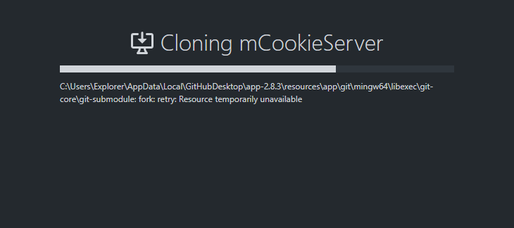 Can't clone repos - Resource temporarily unavailable · Issue #12376 · desktop/desktop · GitHub