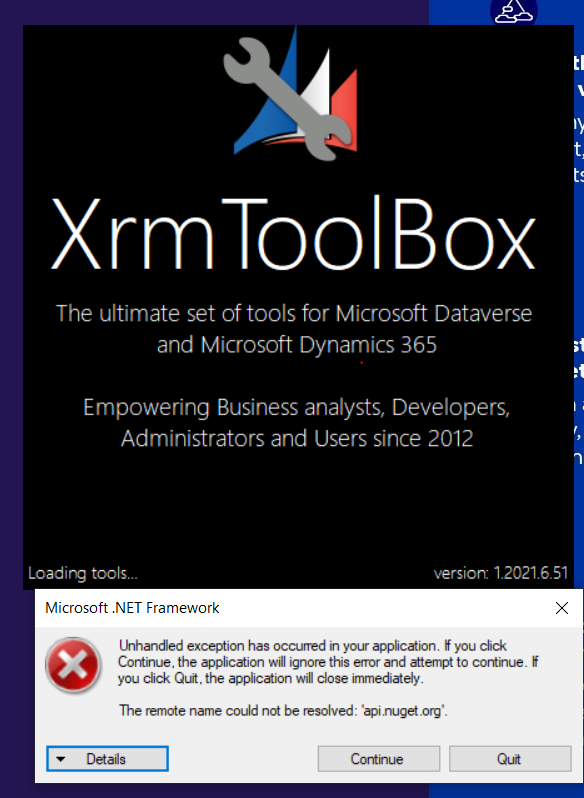[BUG] Unable to Launch XRMTOOLBOX from Intranet PC version: 1.2021.6.51 · Issue #1065 ...